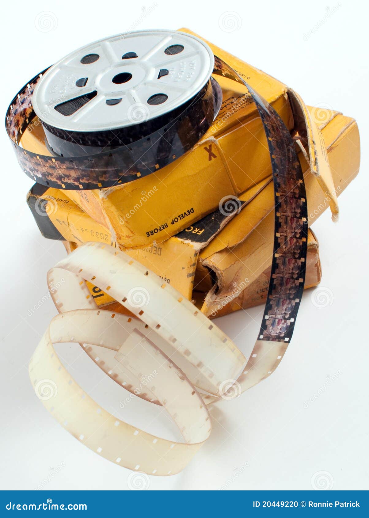 Movie reel film stock photo. Image of transparencies - 20449220
