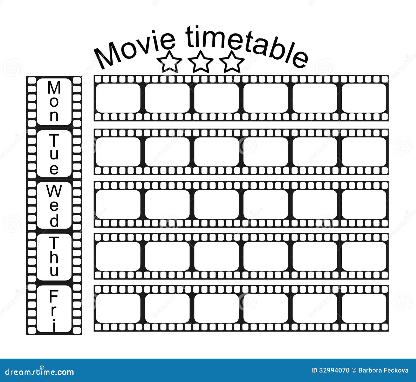 Movie school timetable stock vector. Illustration of movie - 32994070