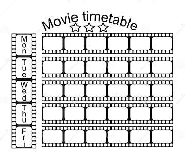 Movie school timetable stock vector. Illustration of movie - 32994070