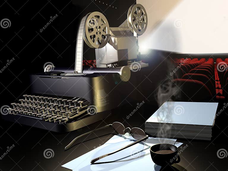Movie script stock illustration. Illustration of screen - 13581713