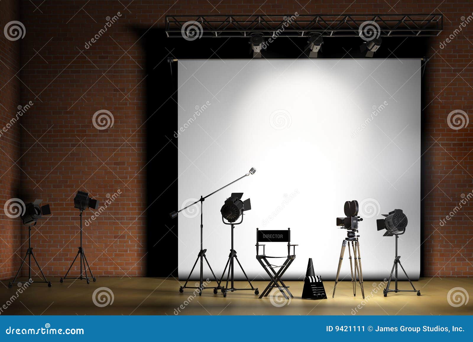 Movie Set stock illustration. Illustration of studio, clapper - 9421111