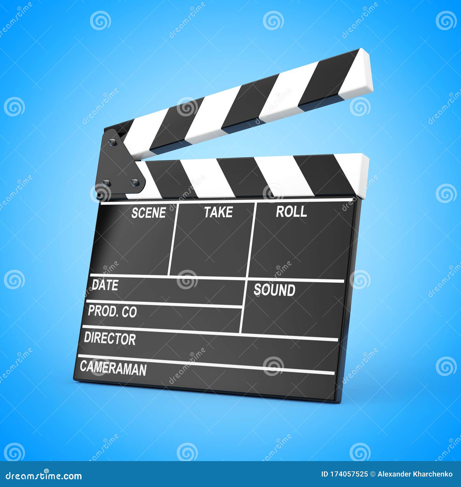 Movie Slate Clapper Board. 3d Rendering Stock Illustration ...