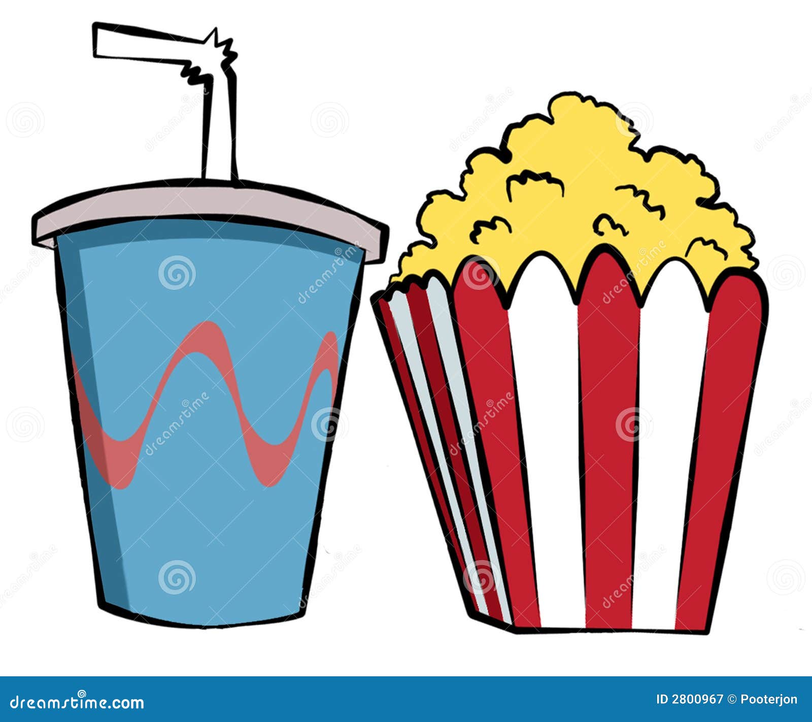 Retro Movie Theater Food Cartoon