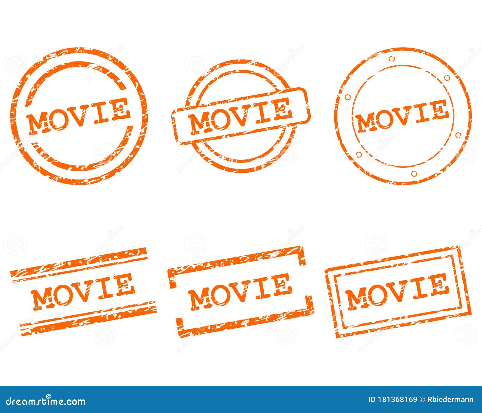 Movie stamps stock vector. Illustration of symbol, stamp - 181368169