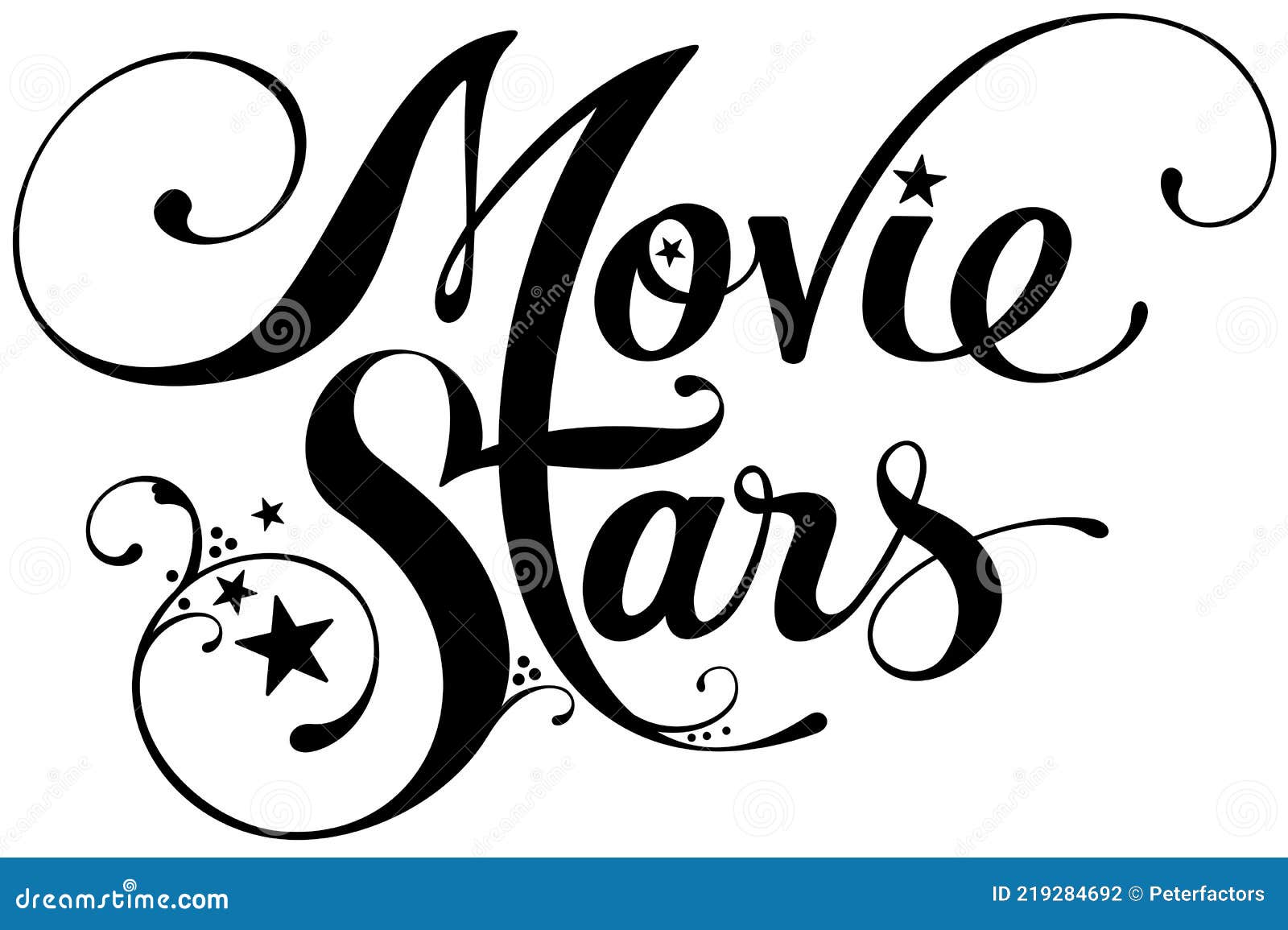 Movie Stars - Custom Calligraphy Text Stock Vector - Illustration of ...