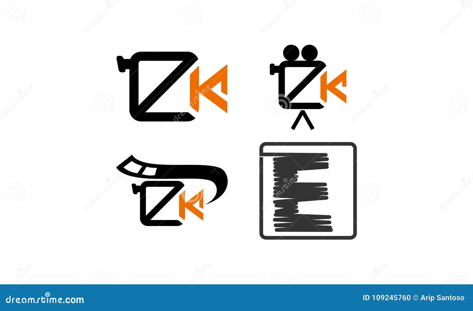 Movie Studio Letter E K Set Stock Vector - Illustration of frame ...