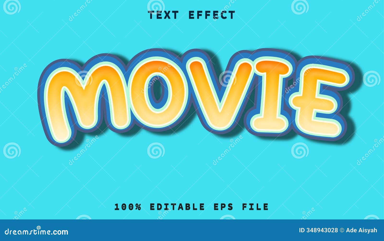 Movie Text Style Effect stock vector. Illustration of type - 348943028