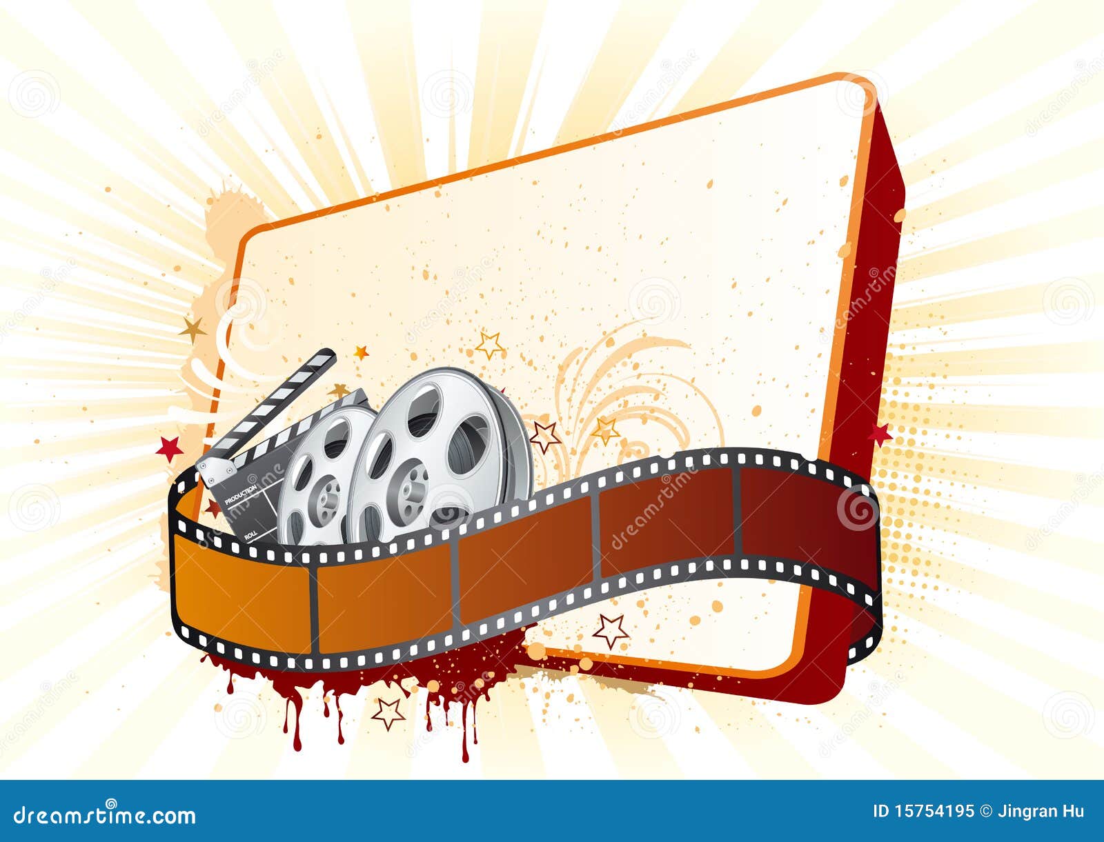 Movie theme illustration stock vector. Illustration of frame - 15754195