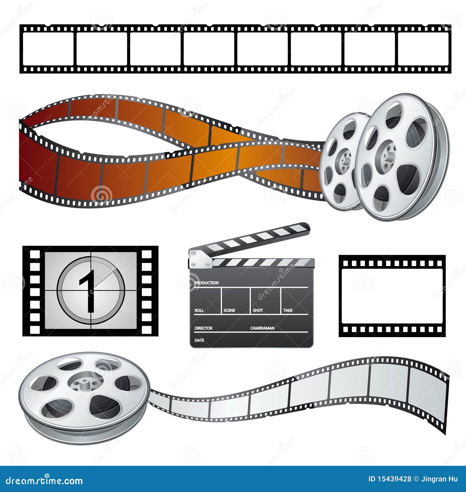 Movie themes element stock vector. Illustration of roll - 15439428