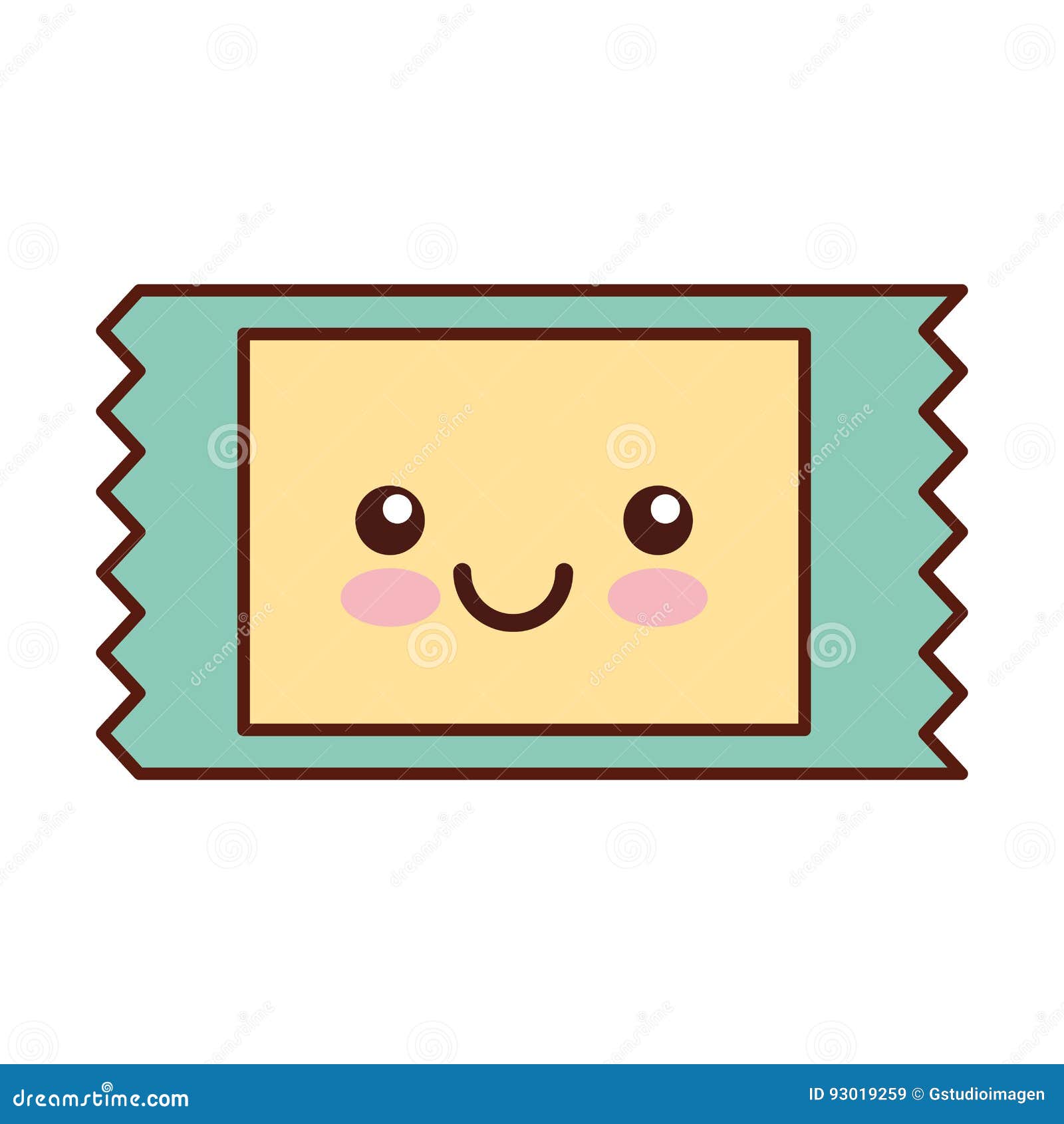 Movie Ticket Kawaii Character Stock Vector - Illustration of industry ...