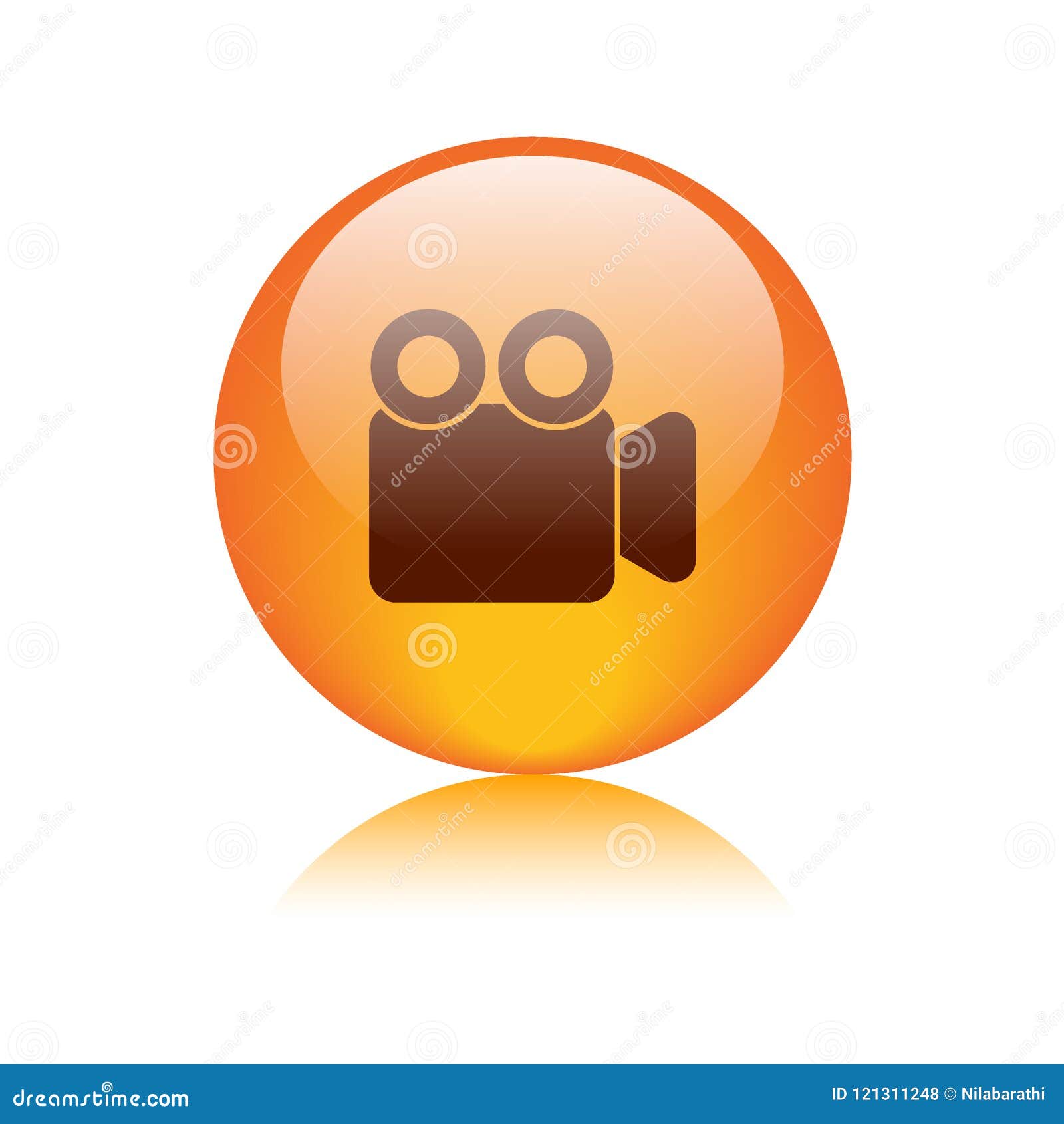 Movie video camera button stock illustration. Illustration of front ...