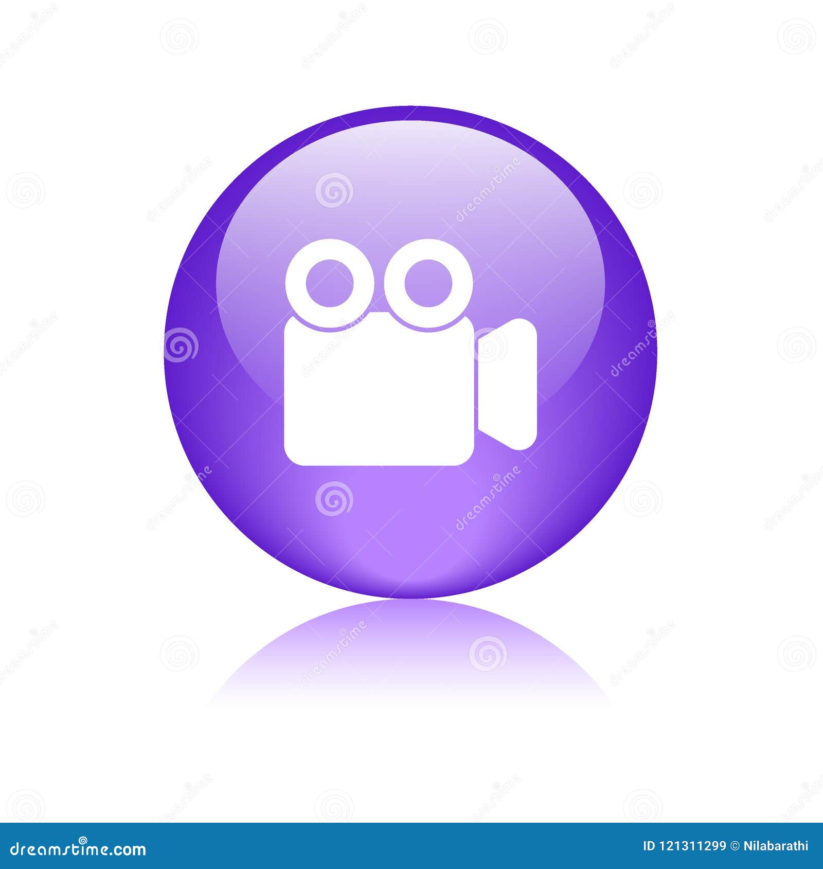 Movie video camera button stock illustration. Illustration of footage ...