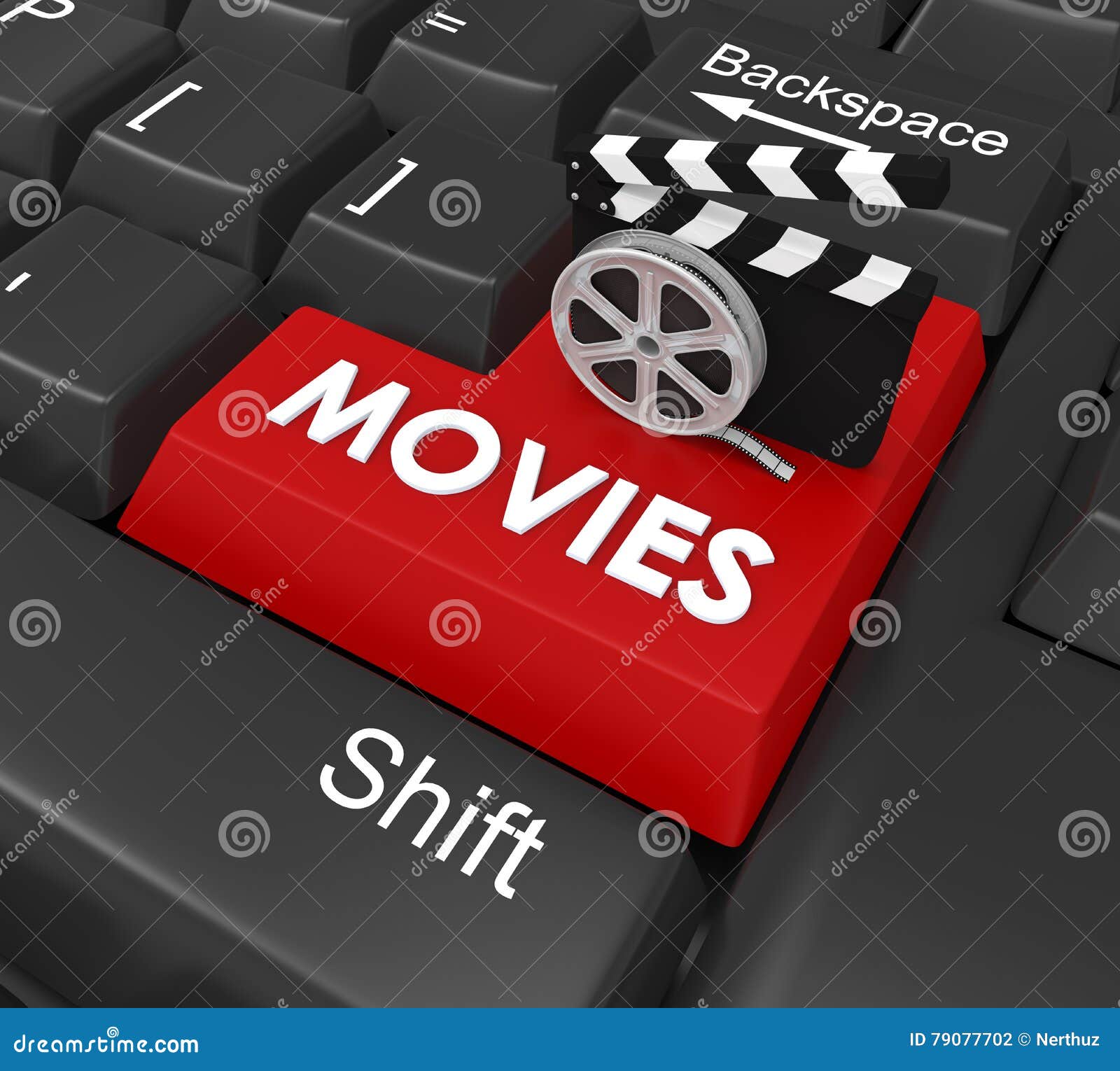 Movies Enter Button stock illustration. Illustration of film - 79077702
