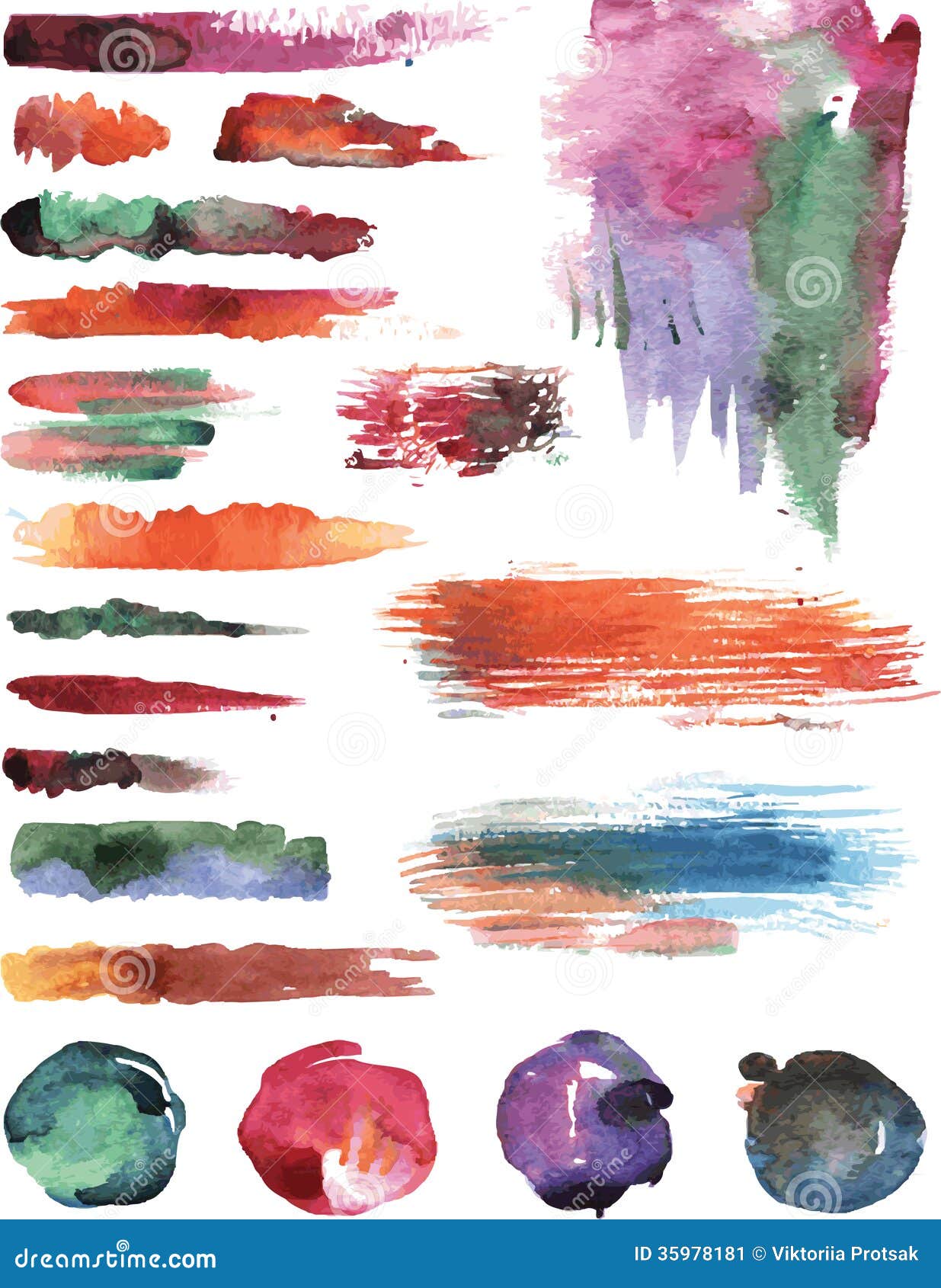 Movimientos Del Vector De La Acuarela Ilustración del Vector ...