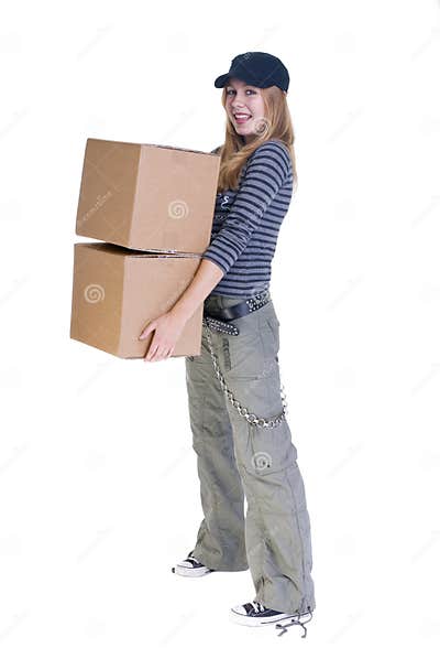 Moving stock photo. Image of girls, moving, packing, white - 4402038