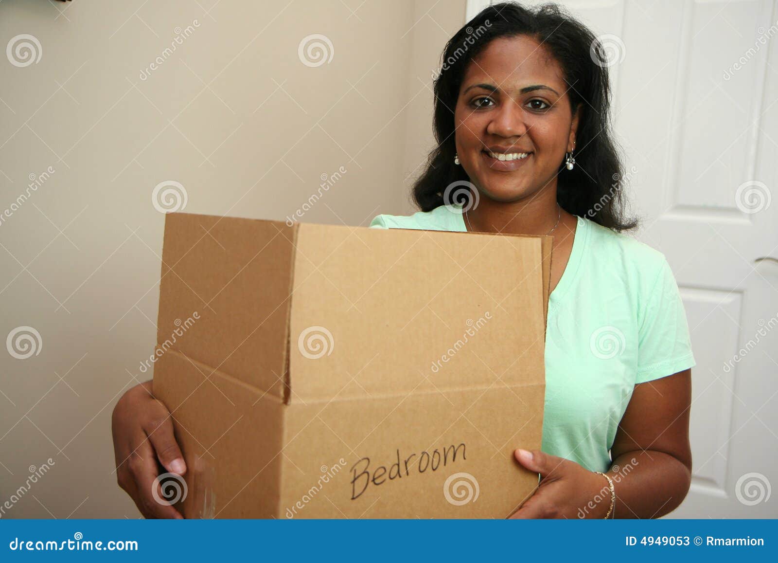 Moving stock image. Image of interior, woman, cardboard - 4949053