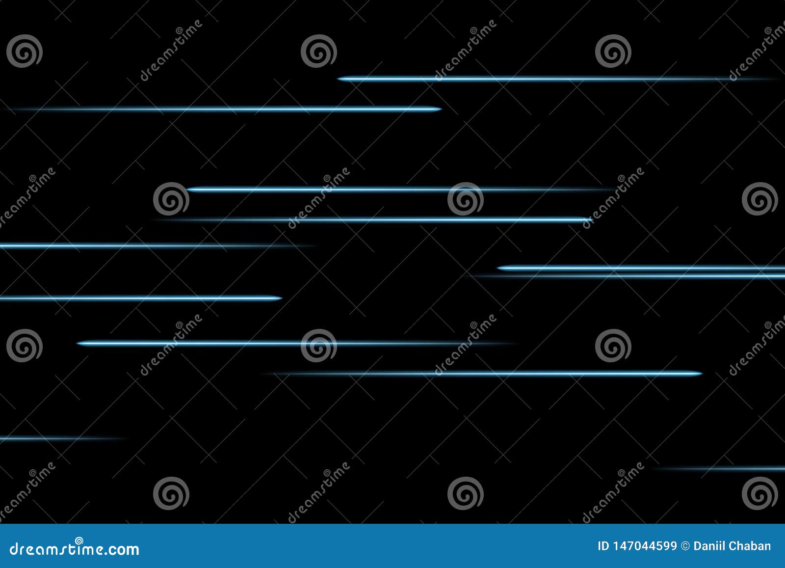 Moving Abstract Neon Lines in Space. Abstract Blue Neon Lines in Space ...
