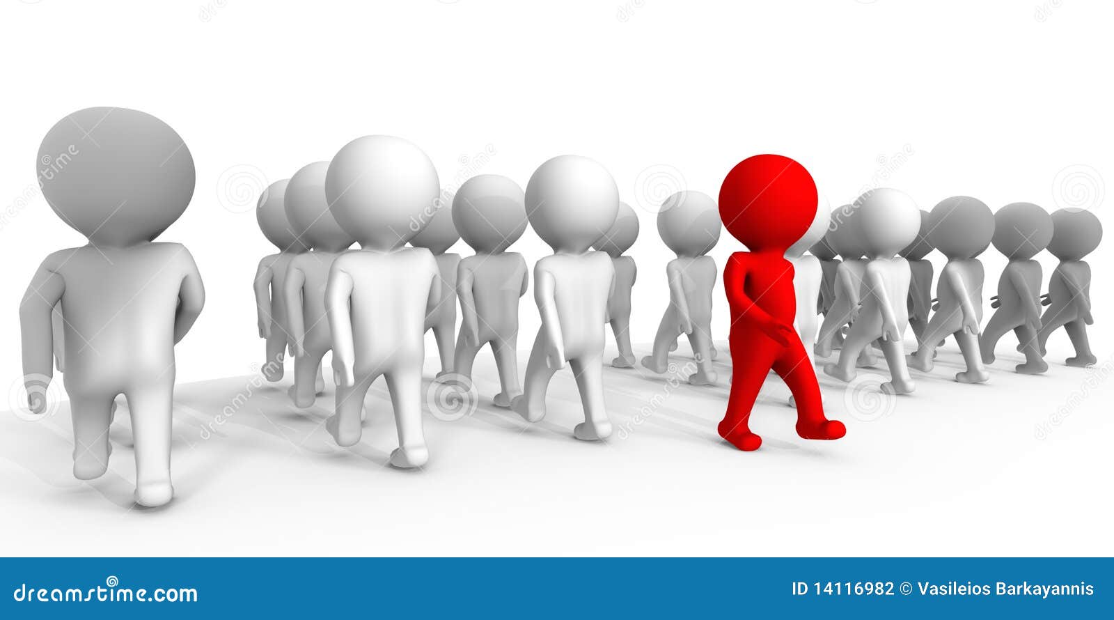 Moving Against the Masses - a 3d Image Stock Illustration ...