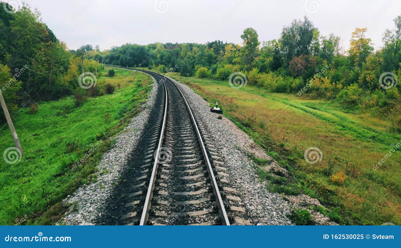 Moving Along the Railroad in the Greenery Stock Video - Video of fast ...