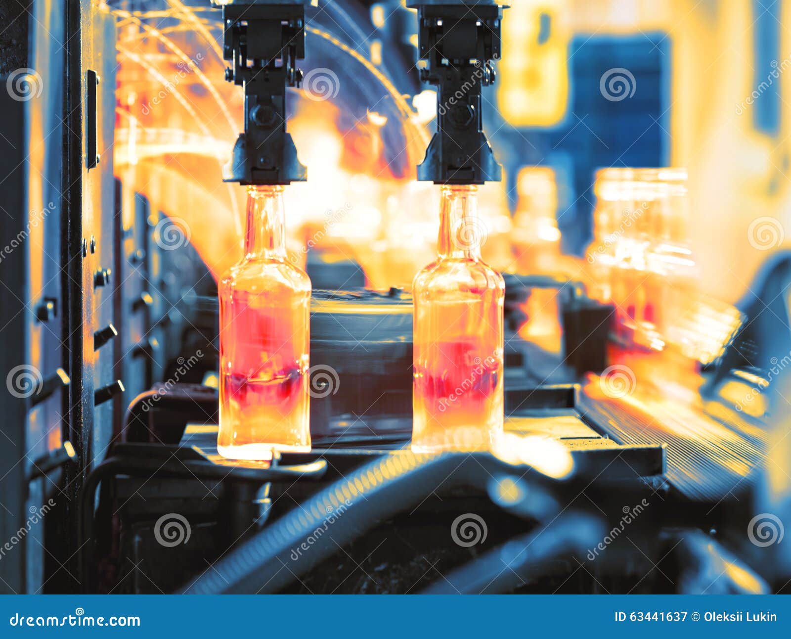Moving Assembly Line for Production of Glass Stock Image - Image of ...