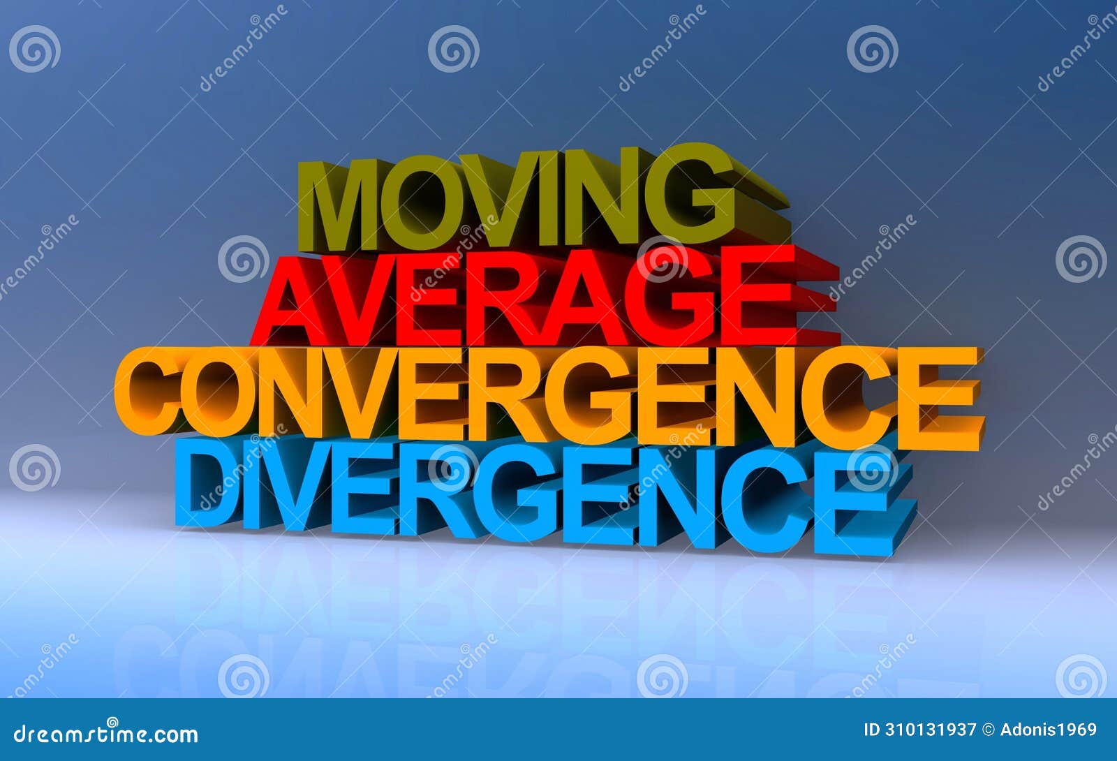 Moving Average Convergence Divergence on Blue Stock Illustration ...