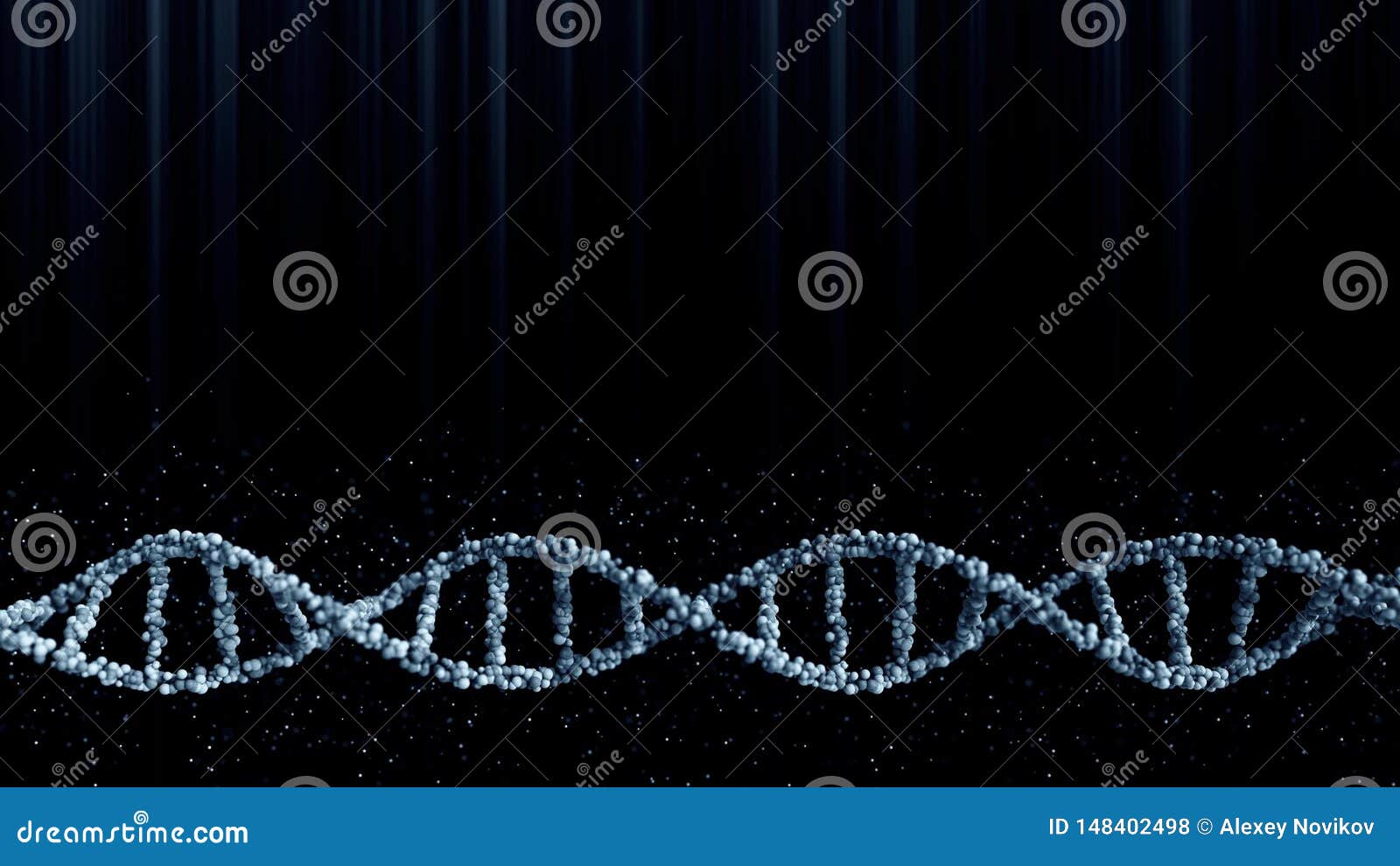 Moving Blue DNA Molecule with Particles, Seamless Loop Stock Footage ...