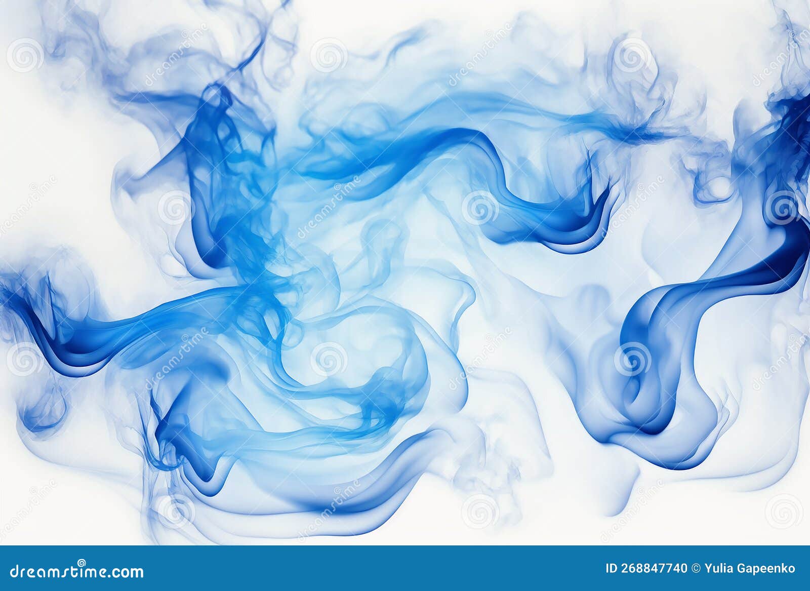 Moving Blue Flames and Smoke. Illustration Generative AI Stock Photo ...