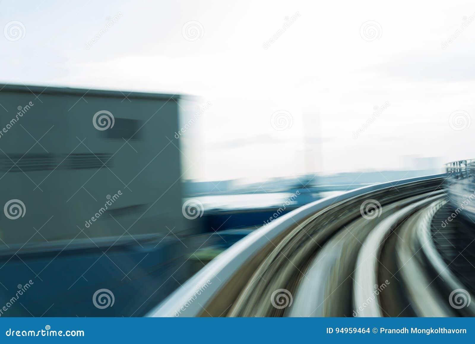 Moving Blurred Motion Train Track Curved Stock Photo - Image of line ...
