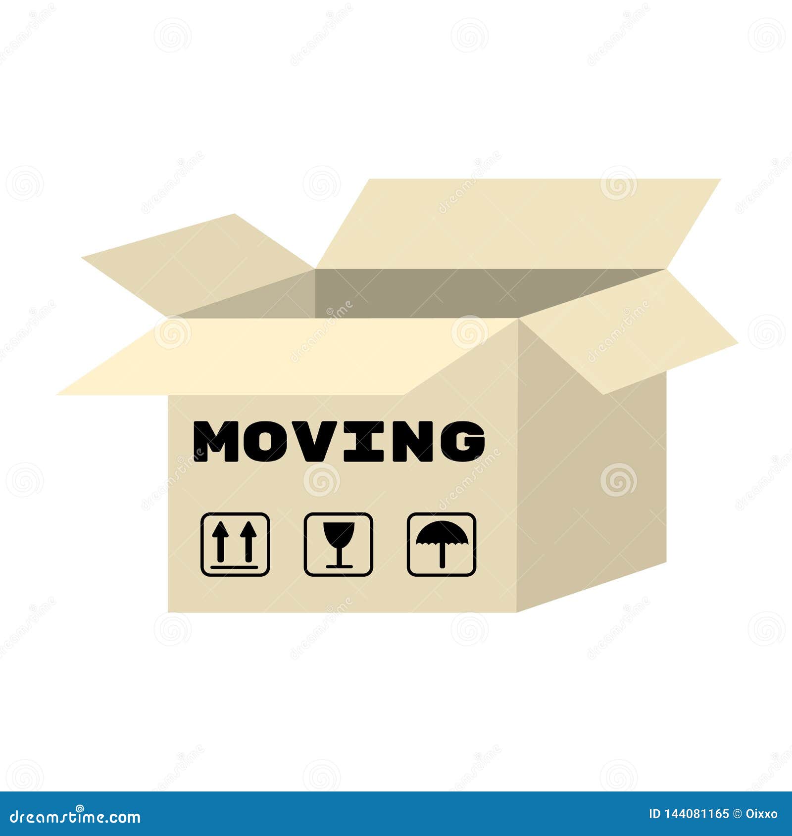 Moving Box Carton Flat Icon. Vector Isolated Illustration Stock Vector ...