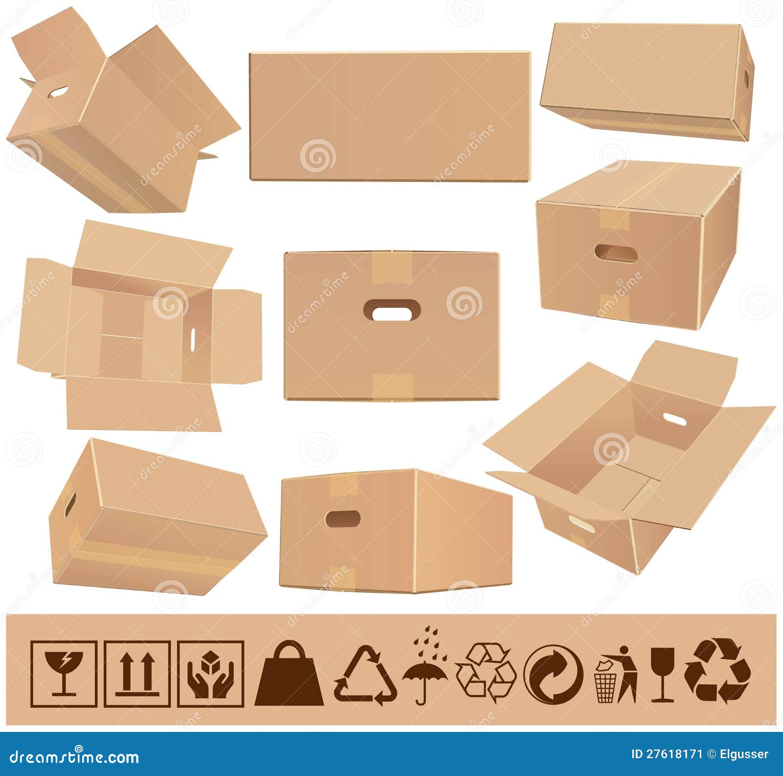 Moving boxes stock vector. Illustration of corrugated - 27618171