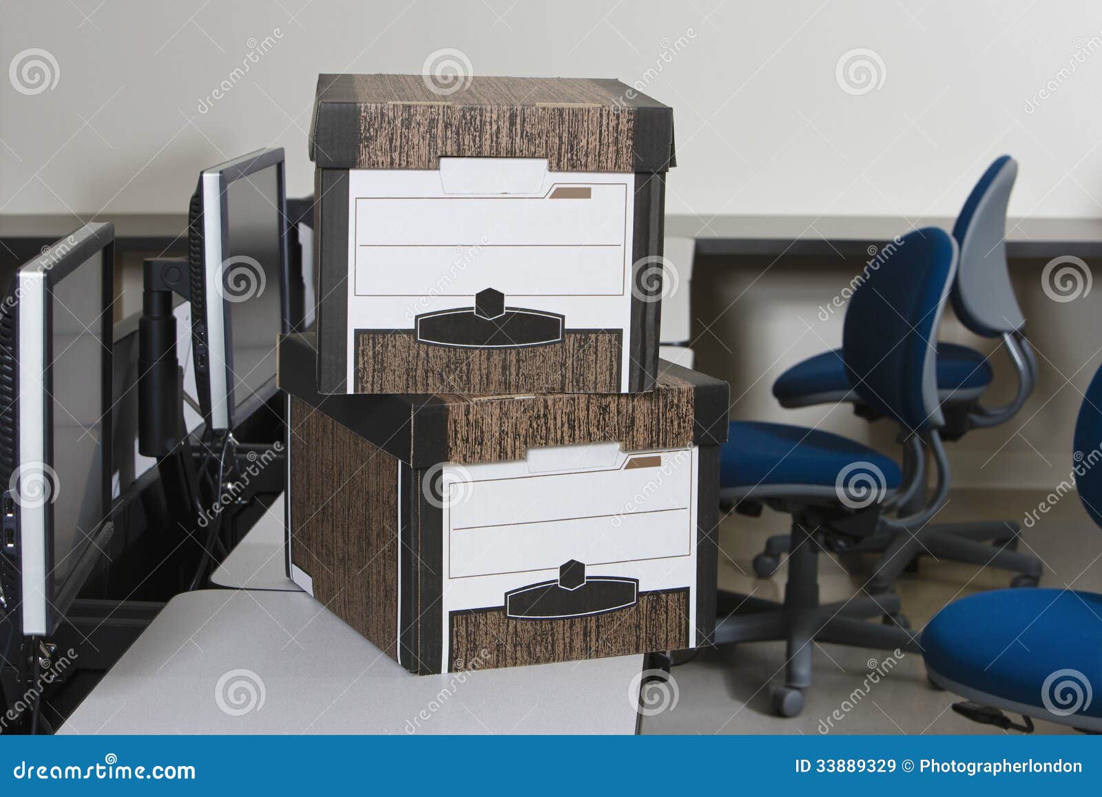 Office Moving To Flat. Place Of Work With IT Equipment And Online ...