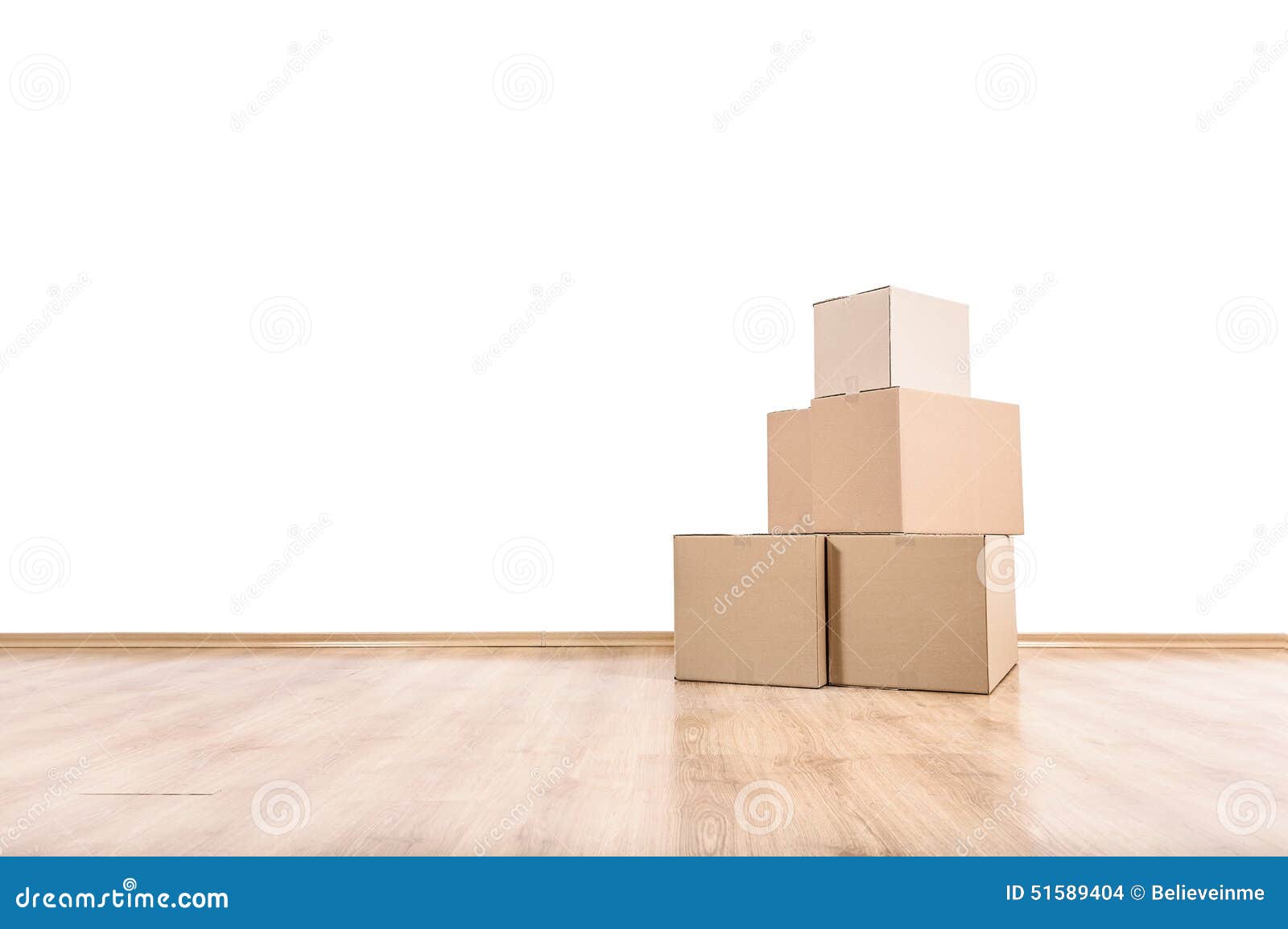 Moving boxes on the floor stock photo. Image of estate - 51589404