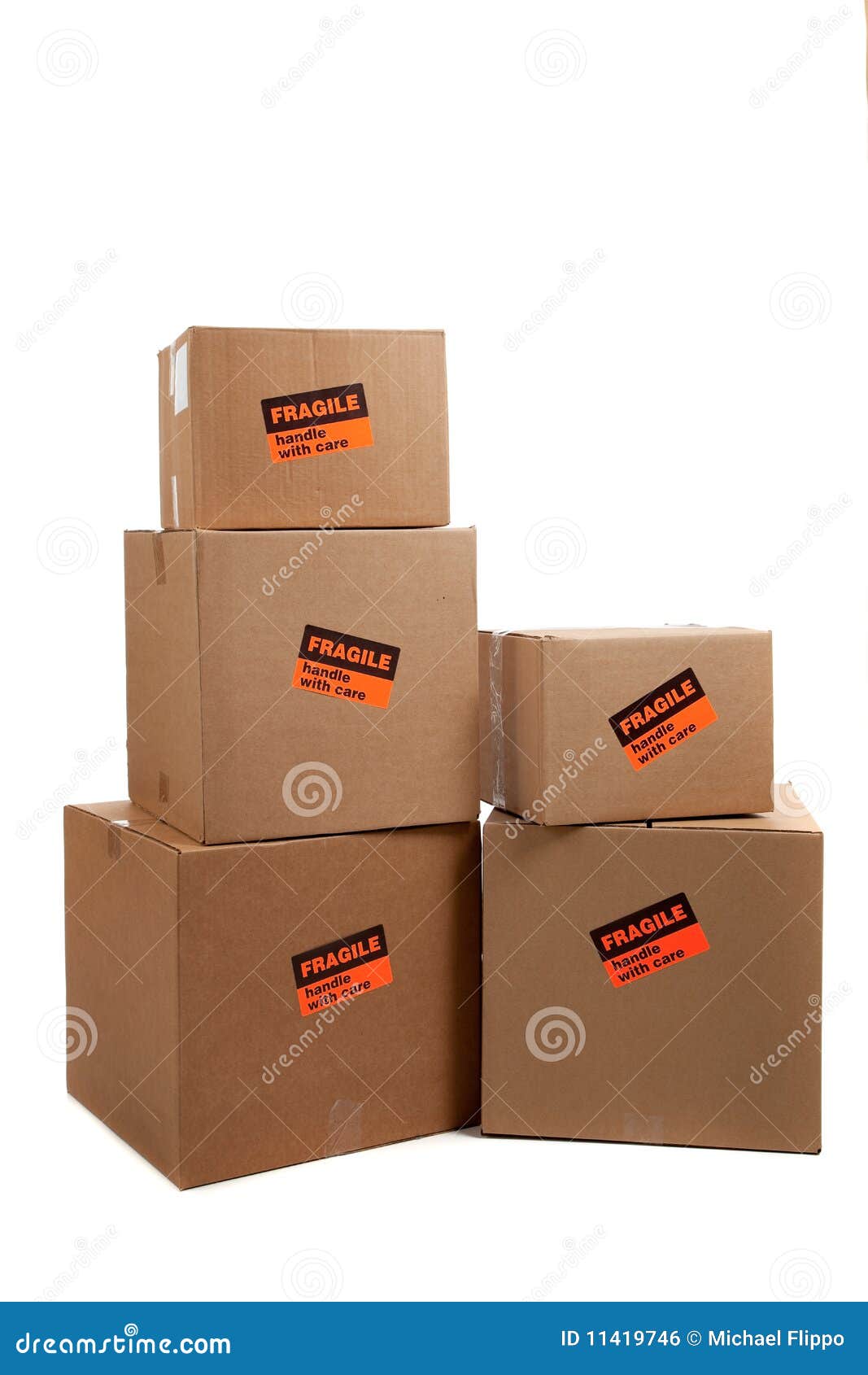 Moving Boxes With Fragile Stickers Stock Photo | CartoonDealer.com ...