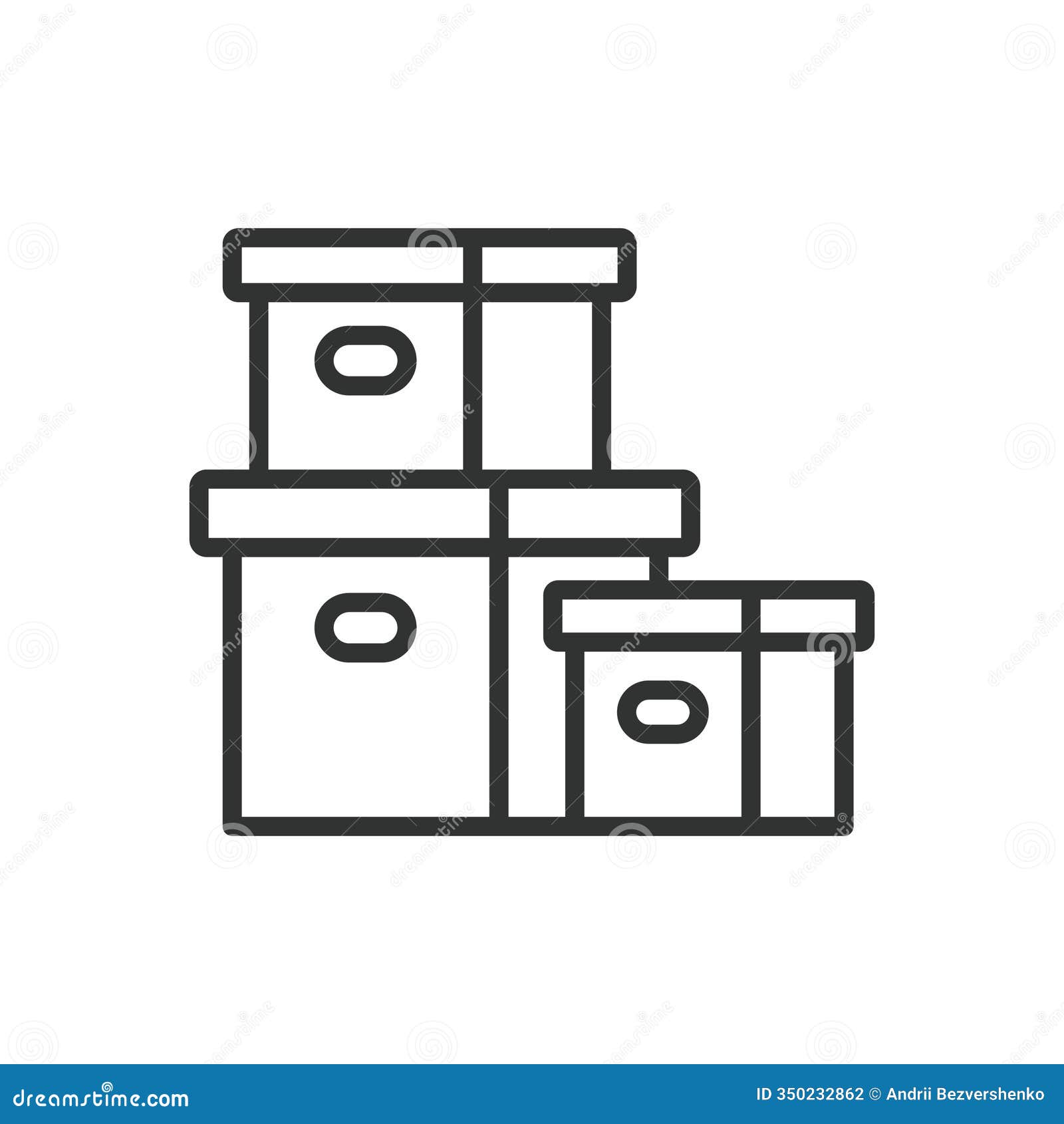 Moving Boxes, Icon in Line Design. Moving Boxes, Cardboard, Relocation ...