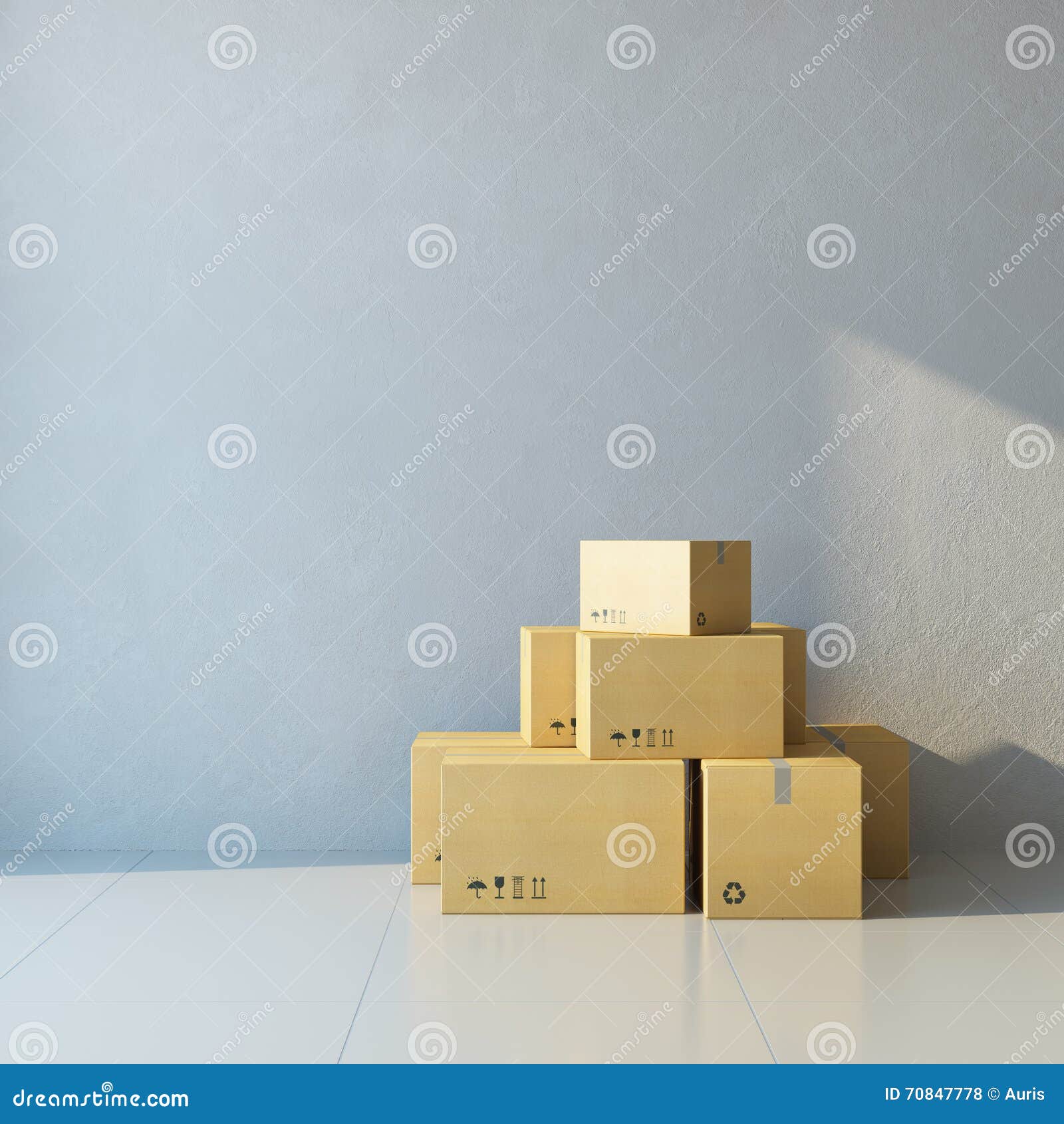 Moving Boxes at a New Office Stock Photo - Image of moving, logistic ...