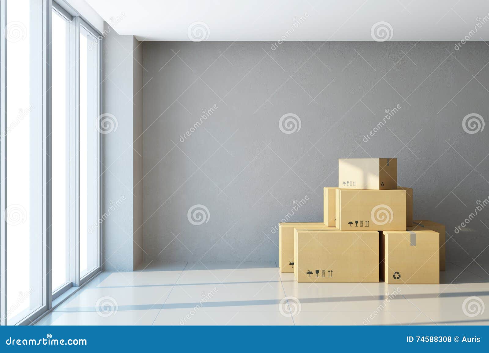 Moving Boxes On The Front Steps Of A House. Generative AI Royalty-Free ...