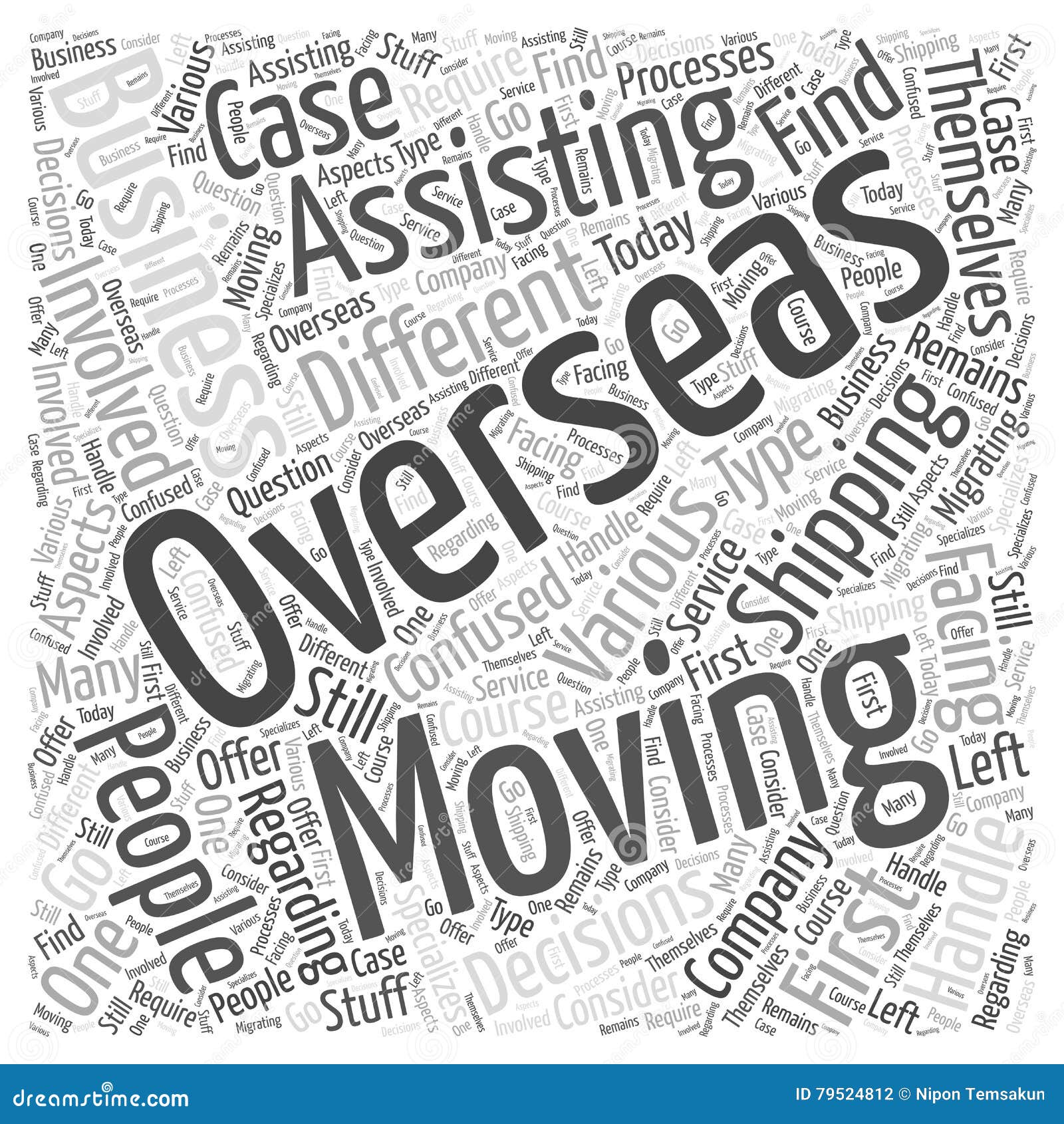 Moving Overseas Word Concepts Blue Banner Vector Illustration ...