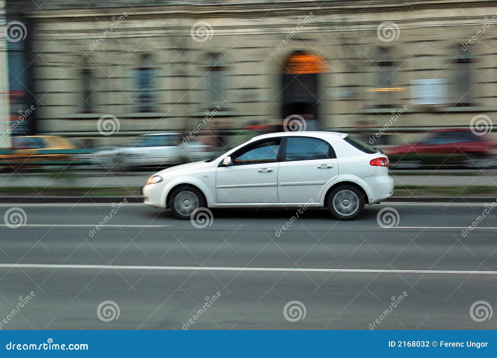 Moving car stock photo. Image of auto, blur, white, twilit - 2168032