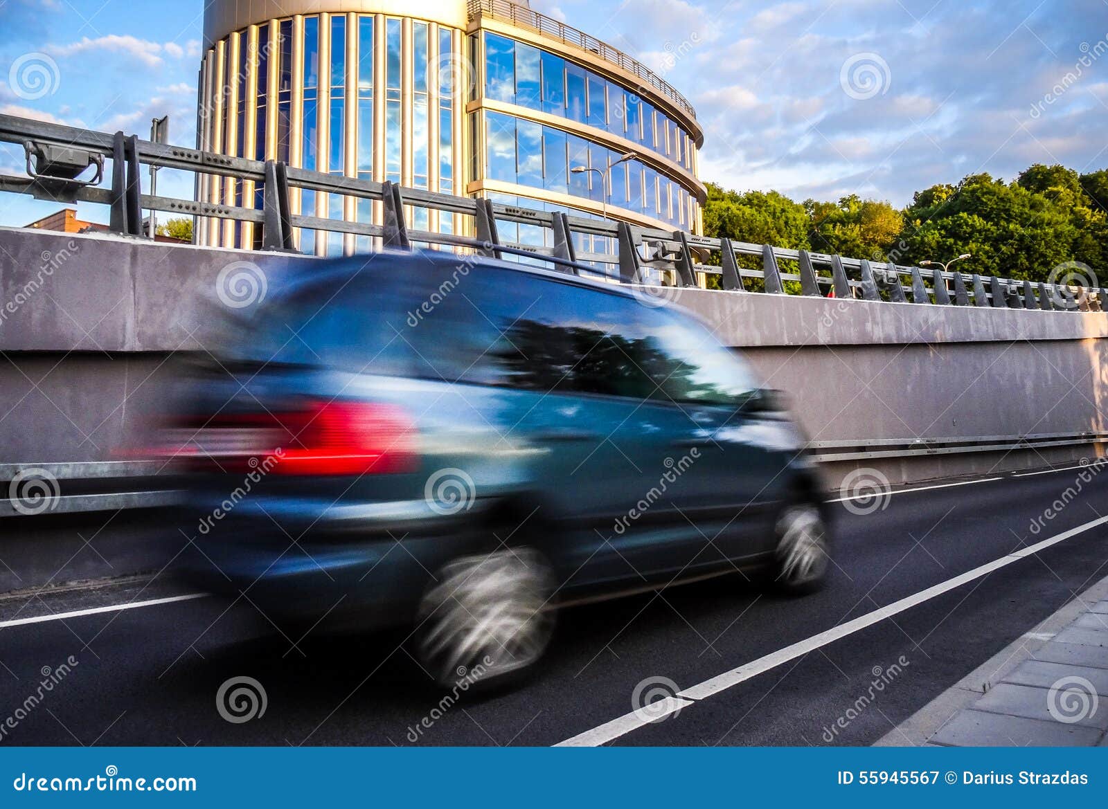 Moving car stock image. Image of exposure, building, hurry - 55945567