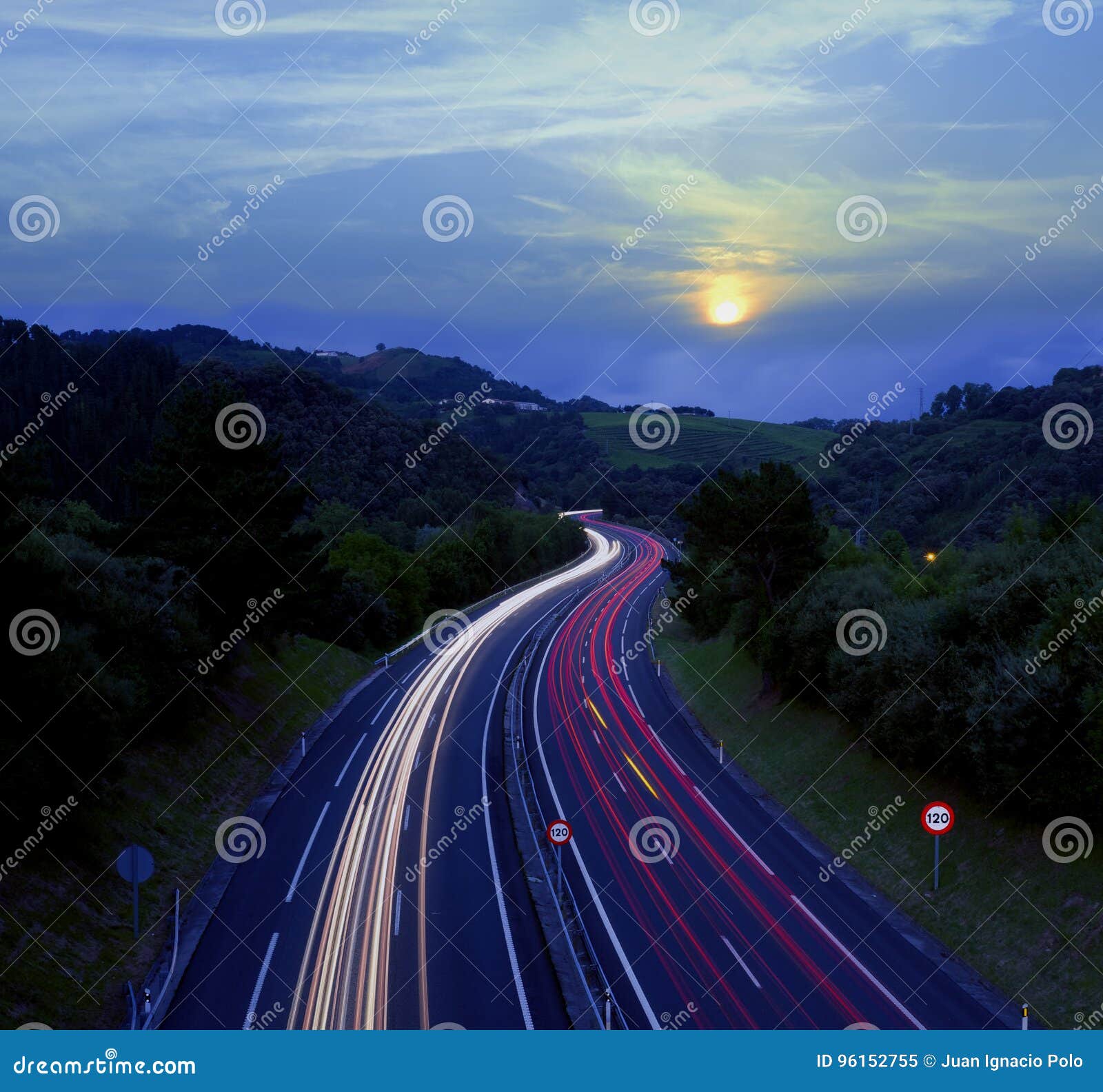 Moving Car Lights on the Motorway Stock Image - Image of abstract, long ...