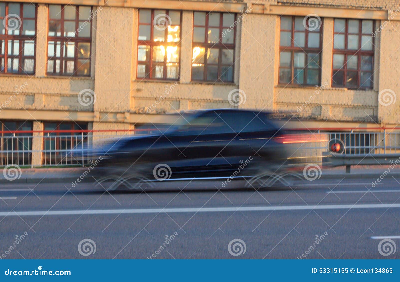 Moving Car with Motion Blur Effect Stock Image - Image of fast, leave ...