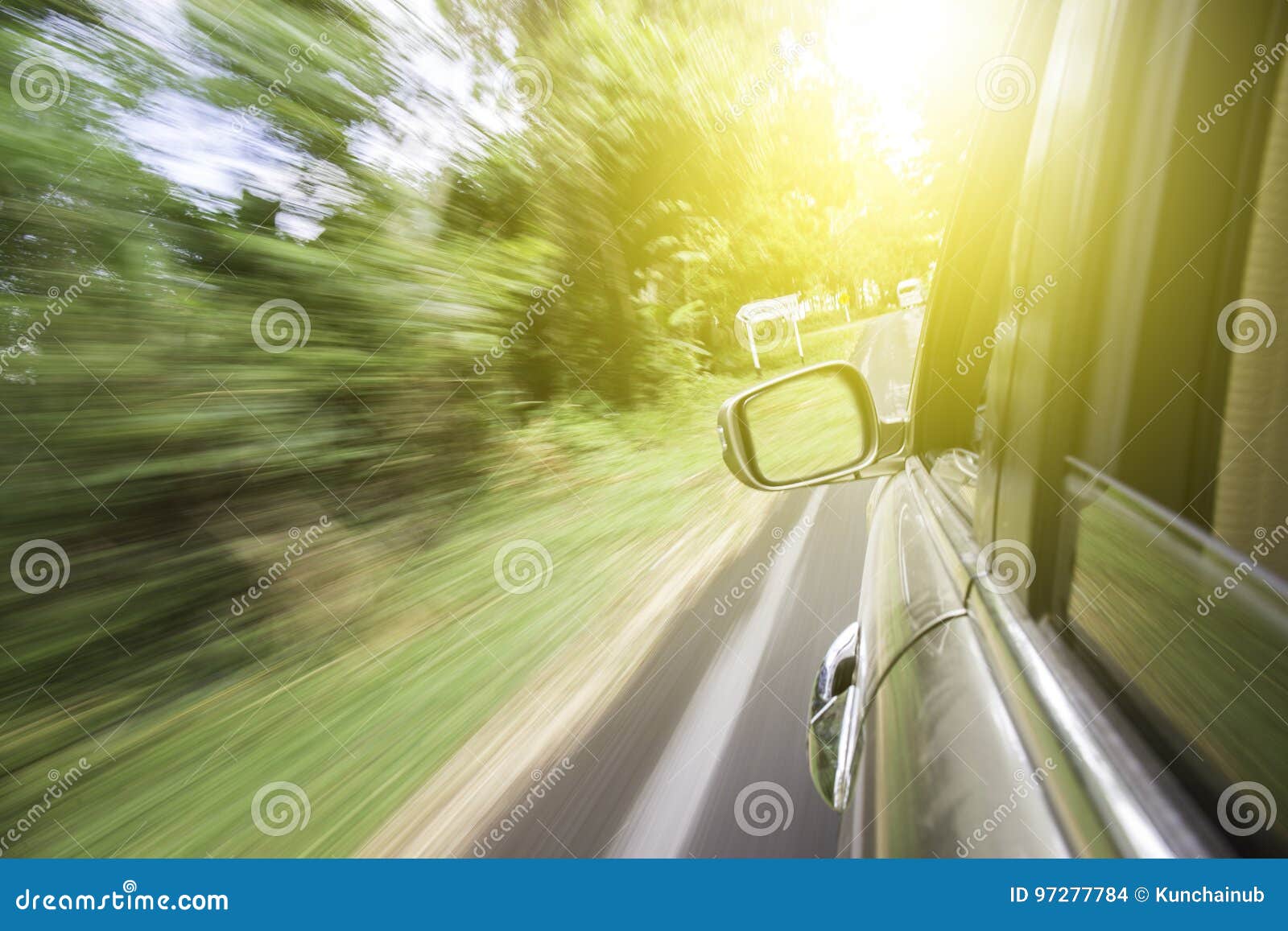 Moving Car on the Road between Forest Stock Photo - Image of city, fast ...