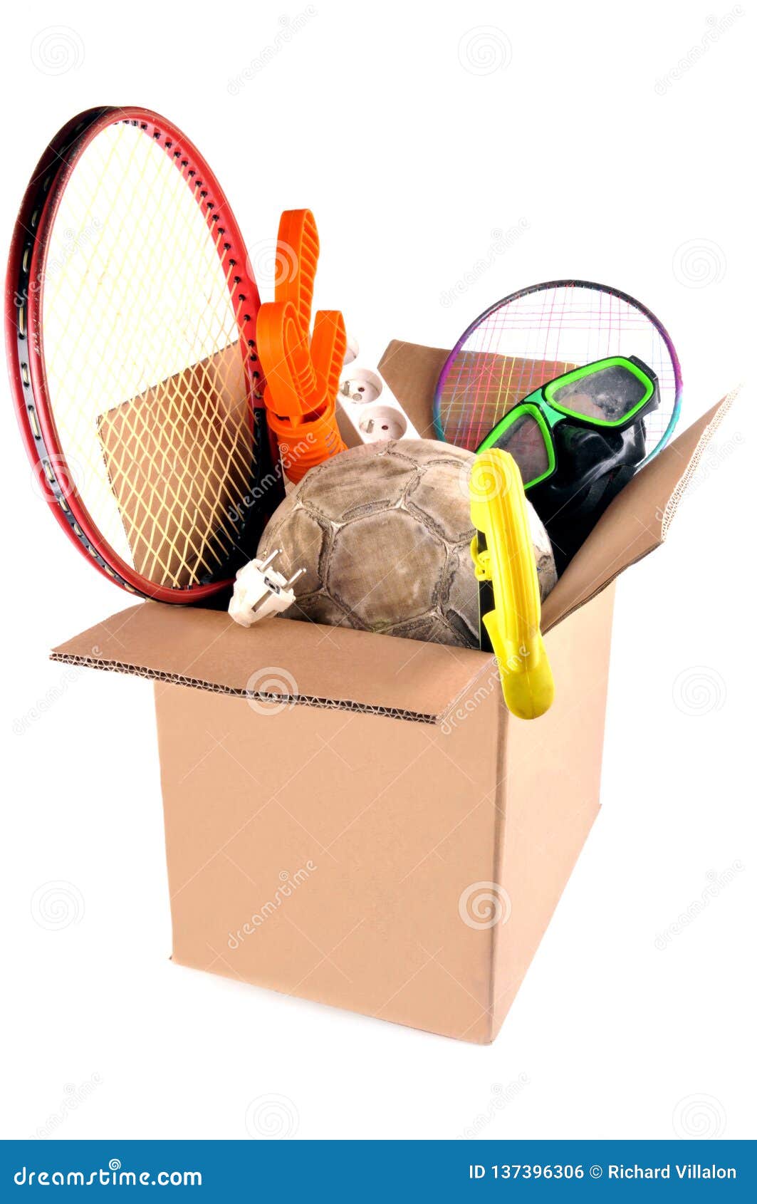 Moving Card Full of Objects Stock Photo - Image of ball, background ...
