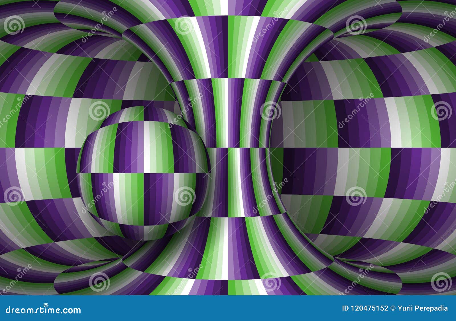 Moving Checkered Hyperboloid and Sphere. Vector Optical Illusion ...