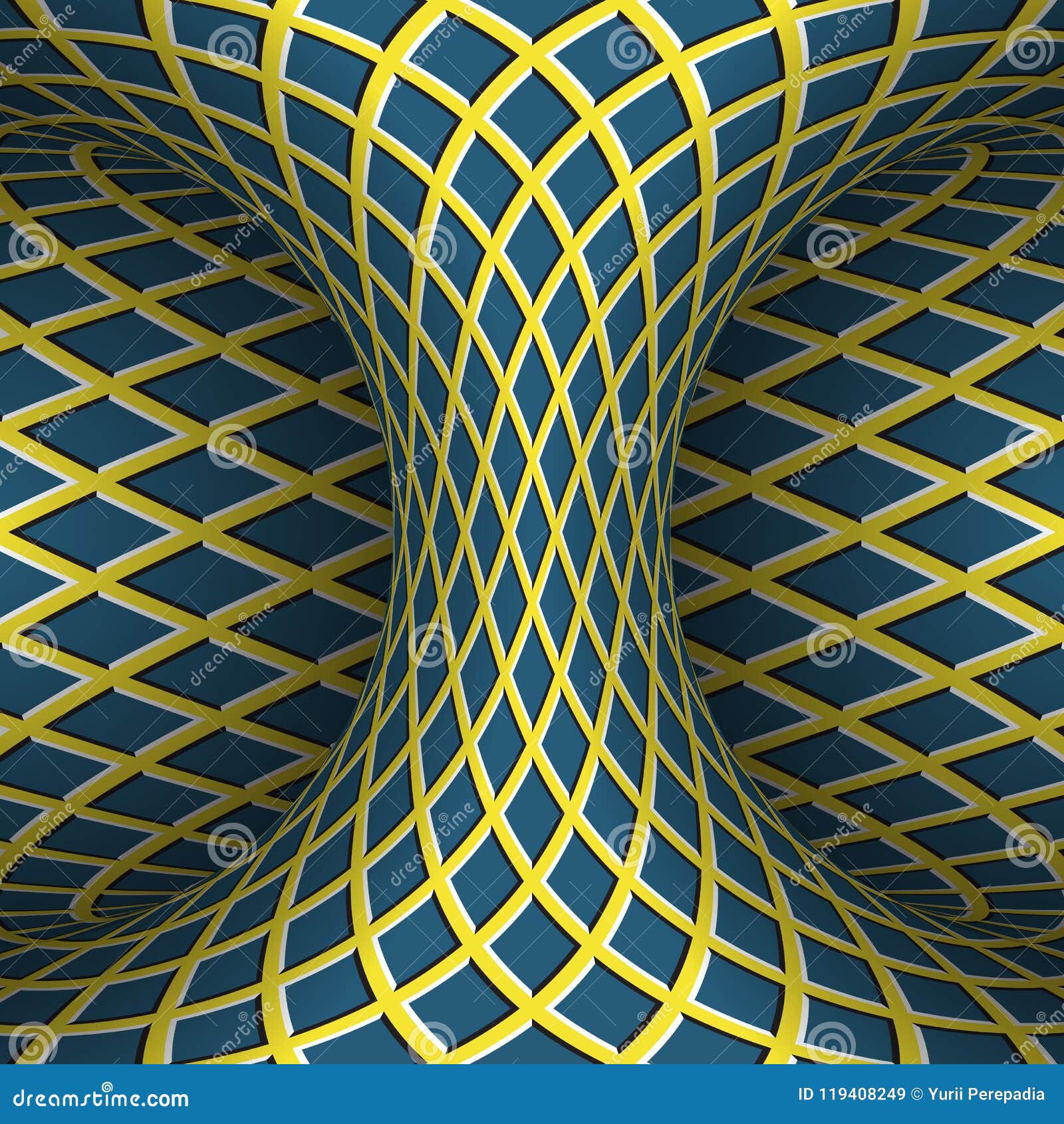 Moving Checkered Hyperboloid. Vector Optical Illusion Illustration ...