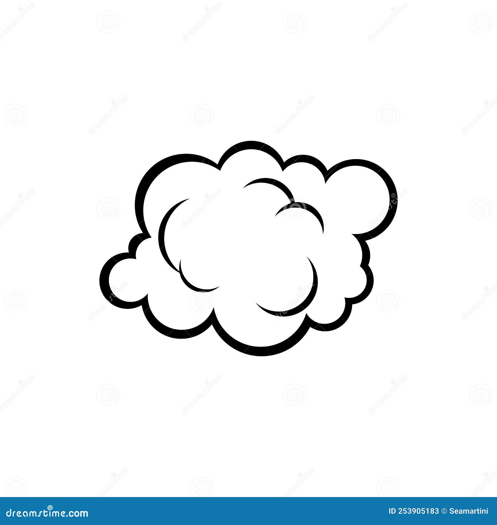 Moving Cloud Isolated Burst of Bomb Stock Vector - Illustration of ...