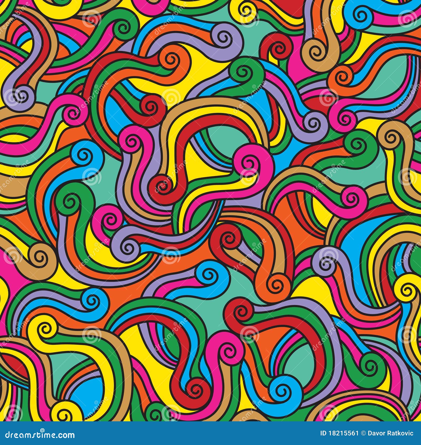 Moving Colorful Spirals Seamless Pattern Stock Illustration ...