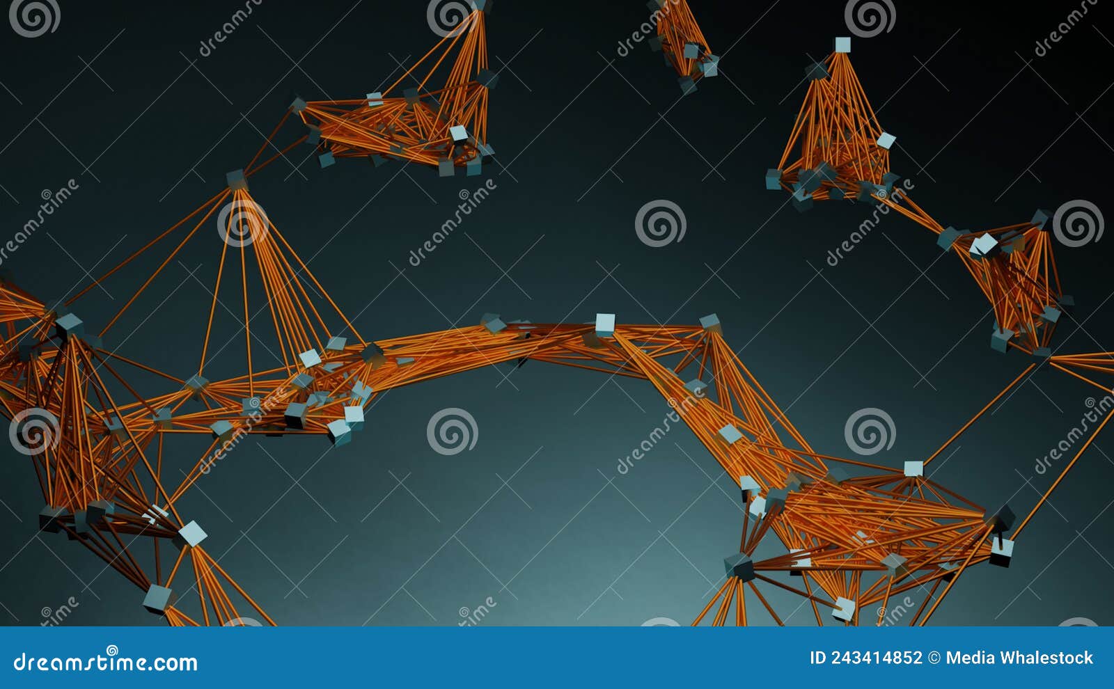 Moving Computer Networks of Dots and Lines. Design Stock Illustration ...