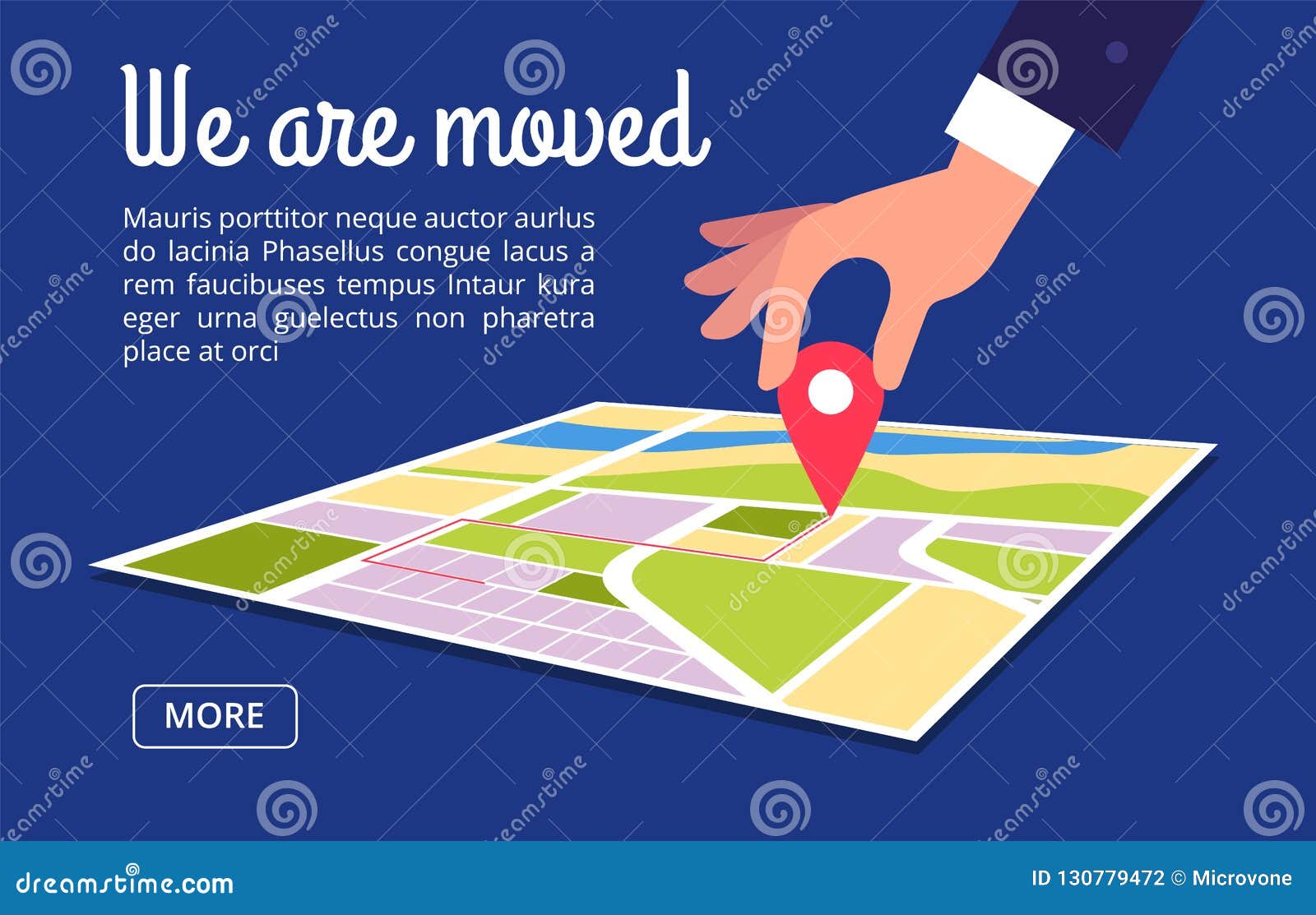 Moving Concept. Changing Address, New Location on Navigation Map Vector ...