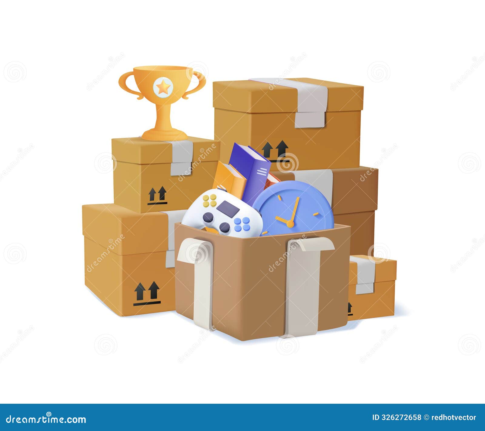 Stack Of Cardboard Pizza Boxes With Open One Showing Pizza Inside ...